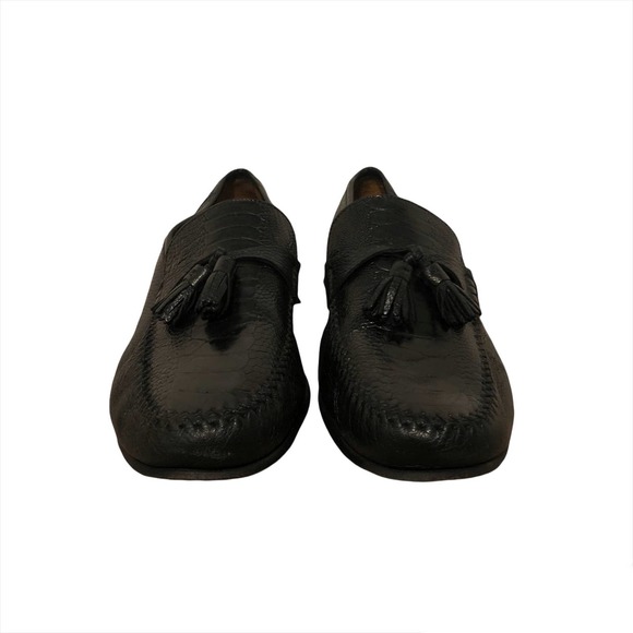 Magnanni | Shoes | Magnanni Mens Black Leather Ostrich Skin Loafers ...